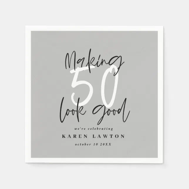 Making 50 look good birthday party napkins | Zazzle