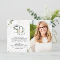 Making 50 Look Good Gold Photo Birthday Invitation | Zazzle