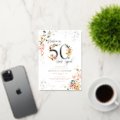 Making 50 Look Good Pink Floral Gold Foil Invitation | Zazzle