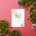 Making 50 Look Good Pink Floral Gold Foil Invitation | Zazzle