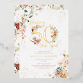 Making 50 Look Good Pink Floral Gold Foil Invitation | Zazzle