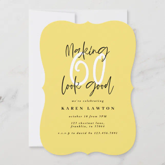 Making 60 look good colorful birthday invitation | Zazzle