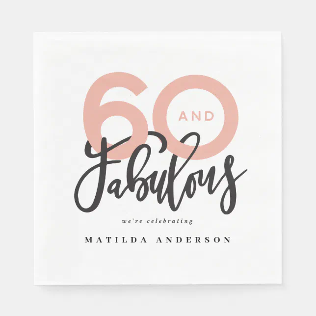 Making 60 look good modern typography birthday napkins | Zazzle