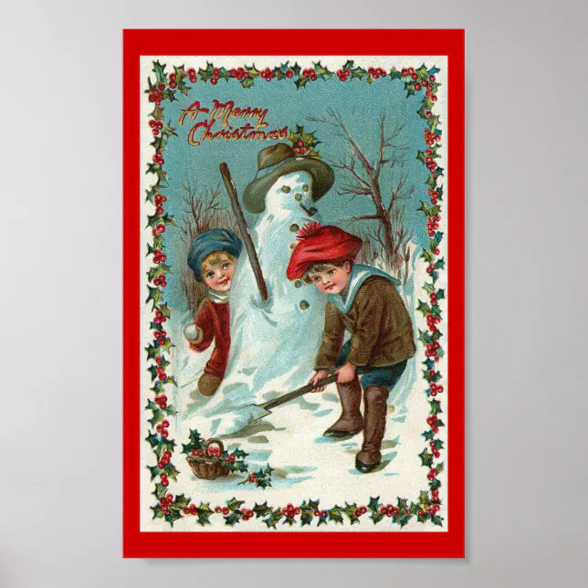 Making A Snowman Poster | Zazzle