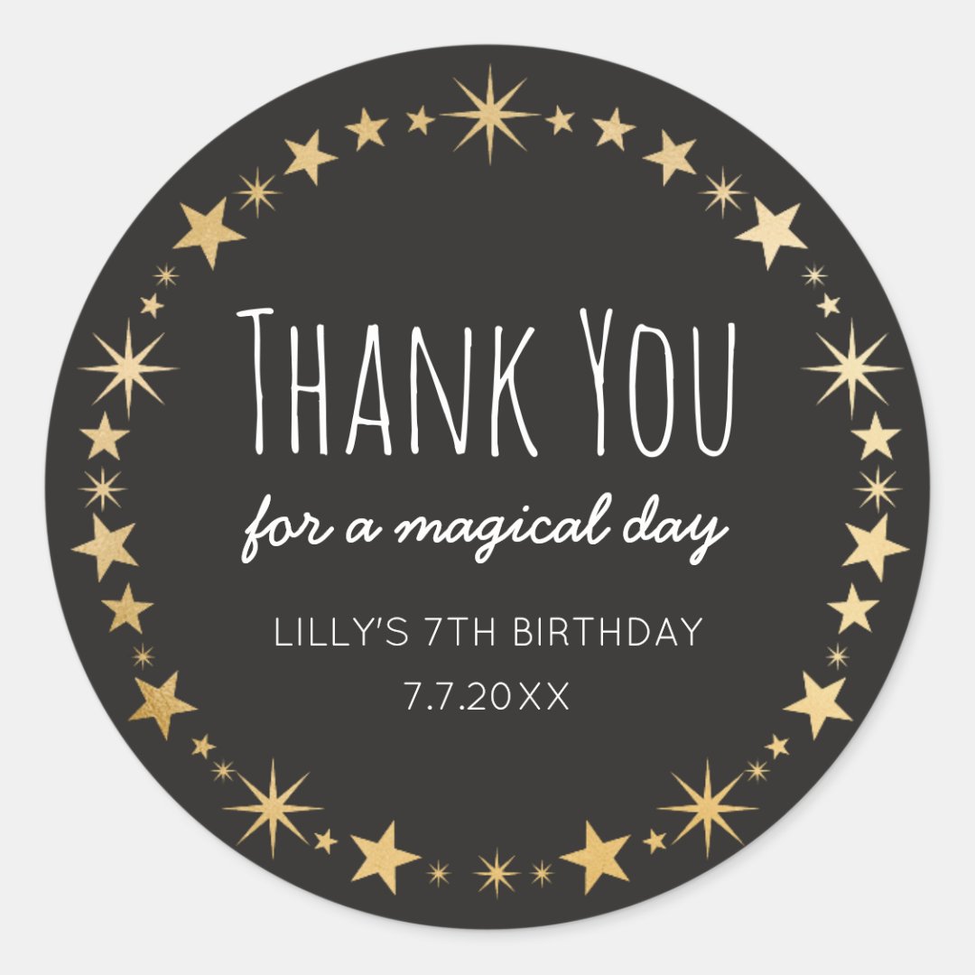 Making Magic Thank You Party Stickers | Zazzle
