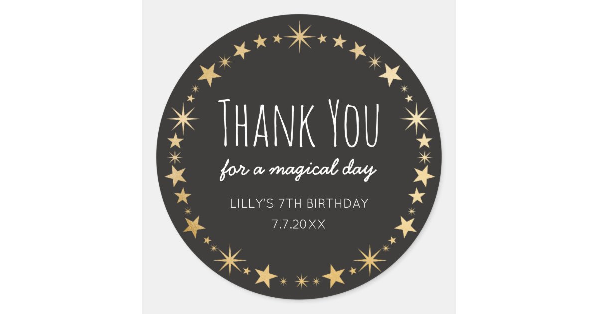 Making Magic Thank You Party Stickers | Zazzle