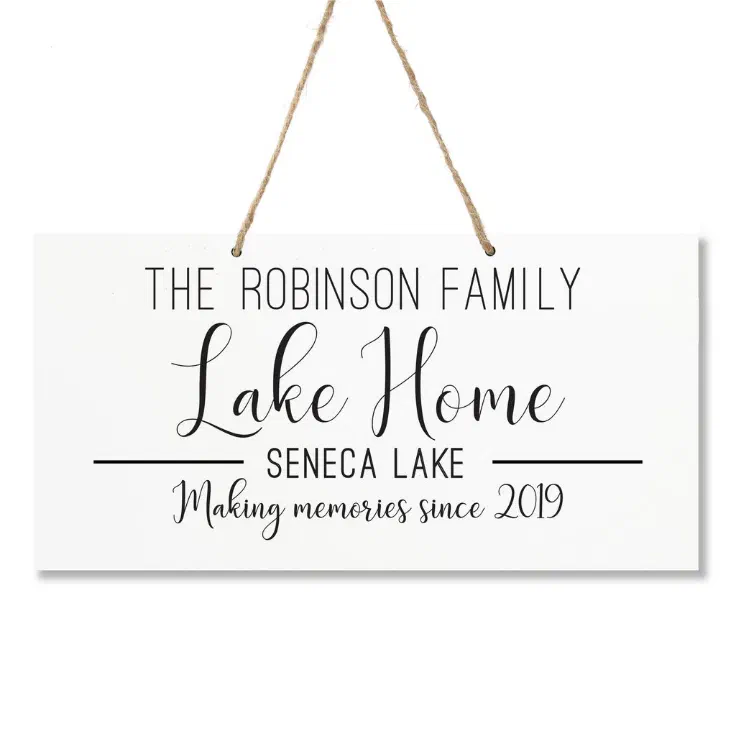 Making Memories Homely Lake House White Wall Sign | Zazzle