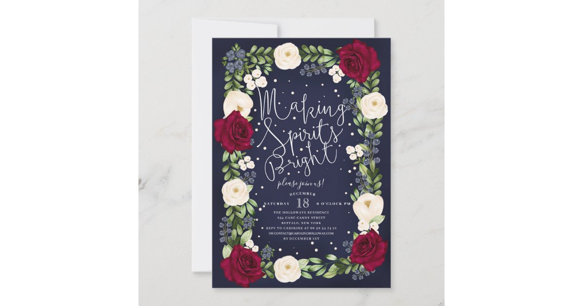 Making Spirits Bright Christmas Holiday Party Invitation | Zazzle