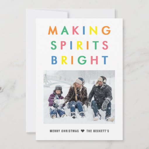 Making Spirits Bright | Christmas Holiday Photo | Zazzle