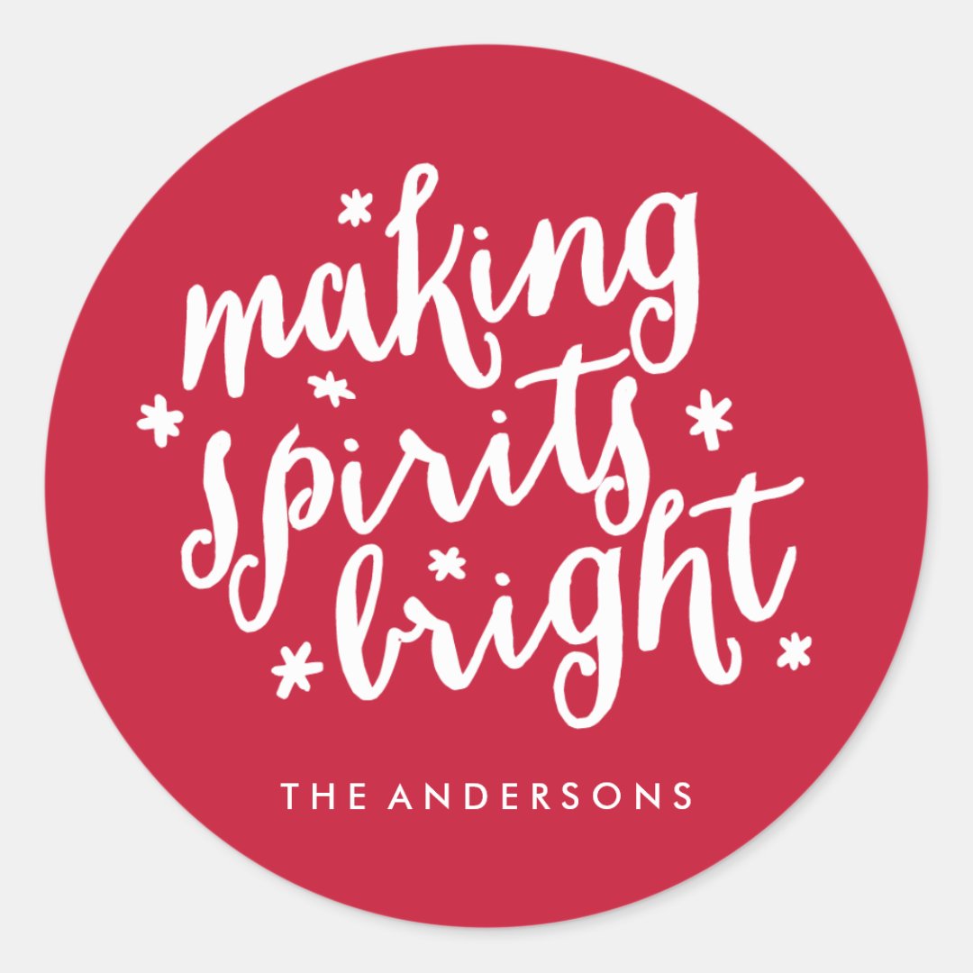 Making Spirits Bright Classic Round Sticker | Zazzle