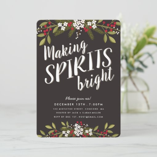 Making Spirits Bright Holiday Party Invitation | Zazzle