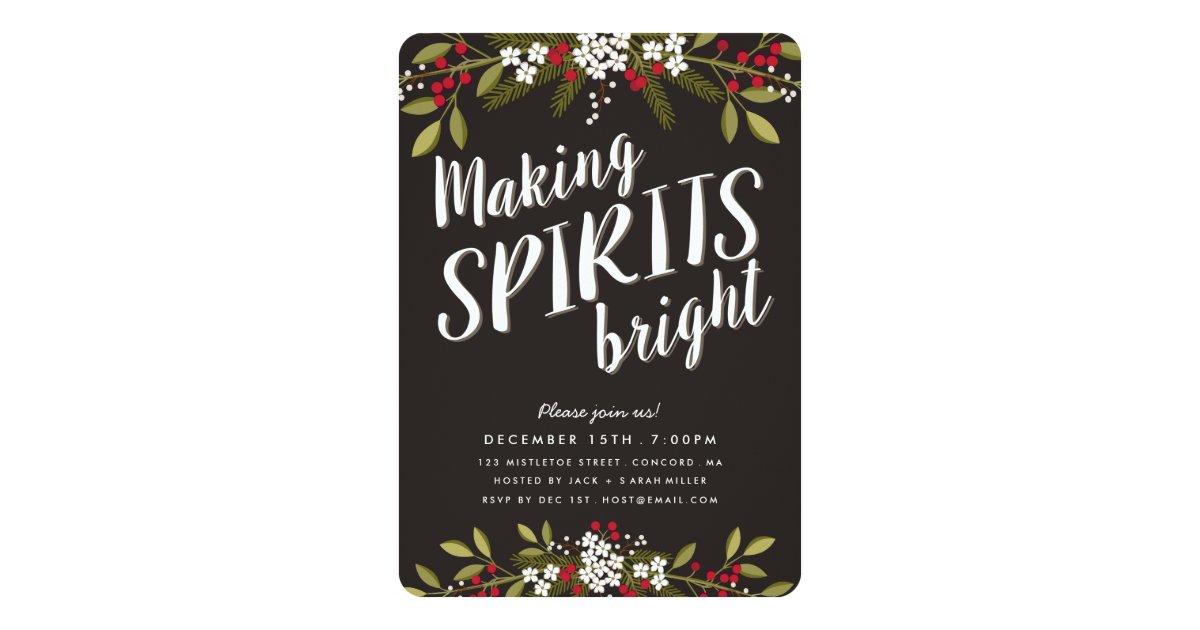 Making Spirits Bright Holiday Party Invitation