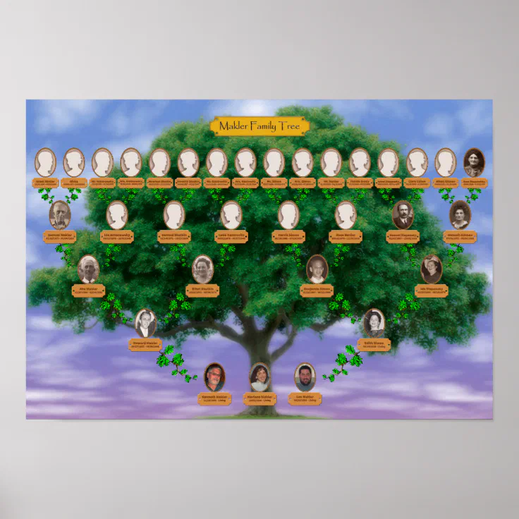 Makler family Tree - 19 x 13 Poster | Zazzle