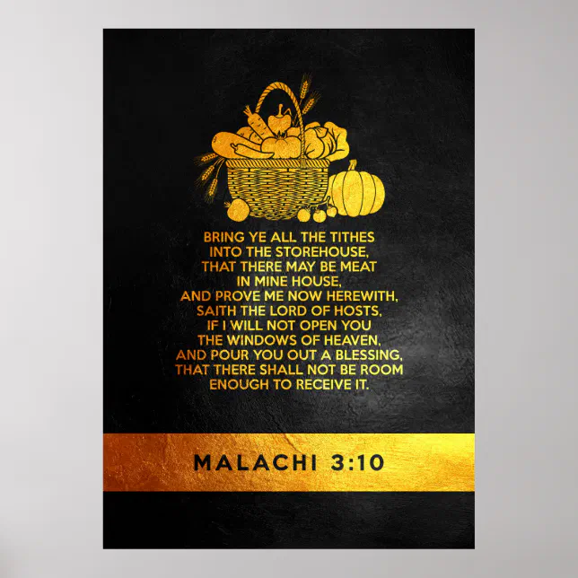 Malachi 3:10 Bible Verse Poster | Zazzle
