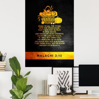 Malachi 3:10 Bible Verse Poster | Zazzle