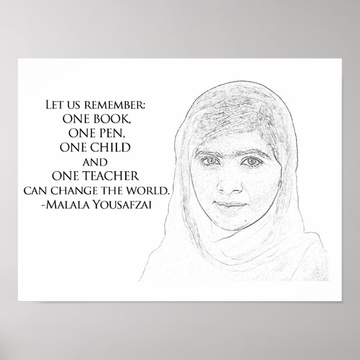Malala Yousafzai Poster | Zazzle.com