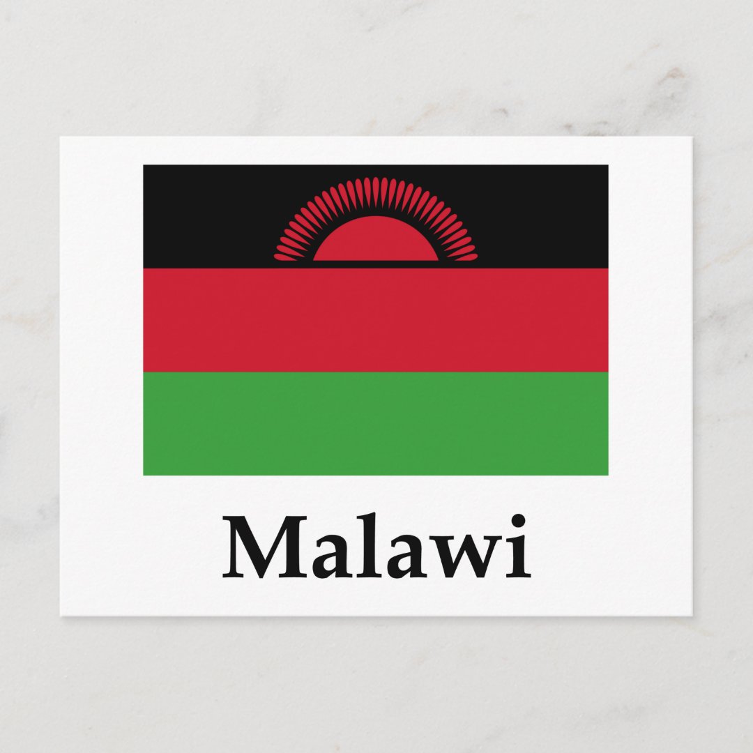 Malawi Flag And Name Postcard | Zazzle