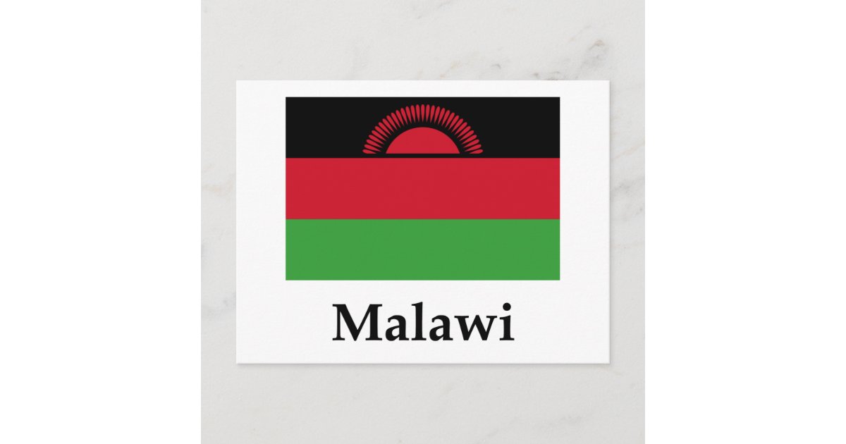 Malawi Flag And Name Postcard | Zazzle