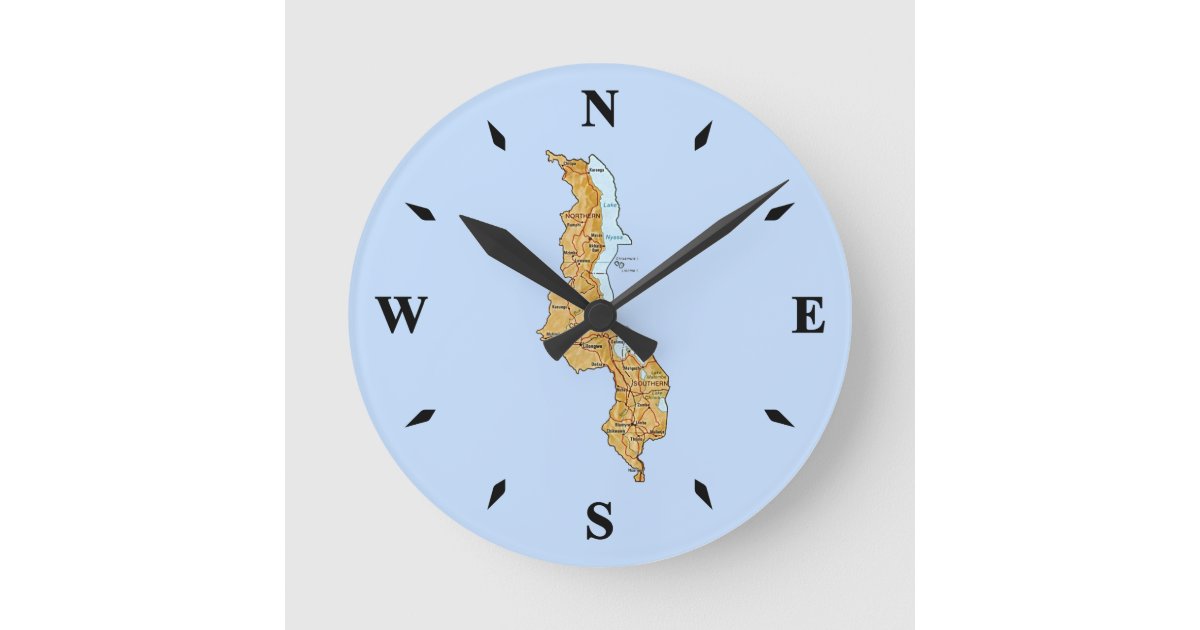 Malawi Map Clock | Zazzle