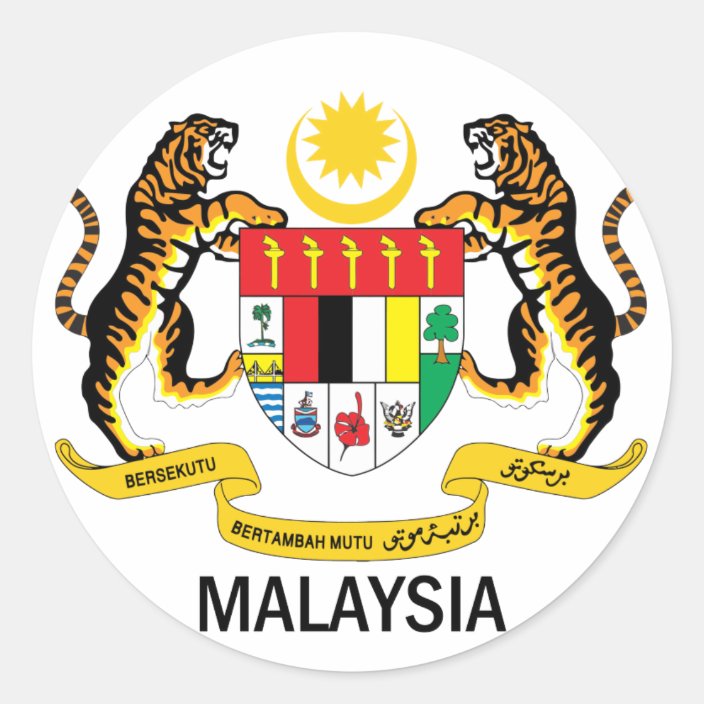 MALAYSIA - emblem/flag/symbol/coat of arms Classic Round Sticker | Zazzle