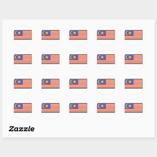 Malaysia Flag Classic Round Sticker | Zazzle