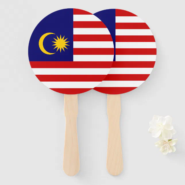 Malaysia flag hand fan | Zazzle