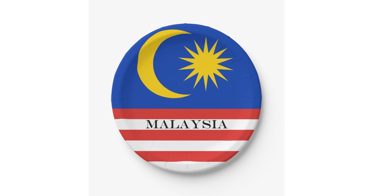 Malaysia Malay flag Jalur Gemilang Paper Plates | Zazzle