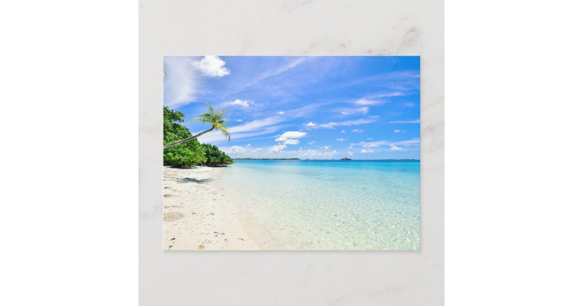 Maldives beach scene postcard | Zazzle
