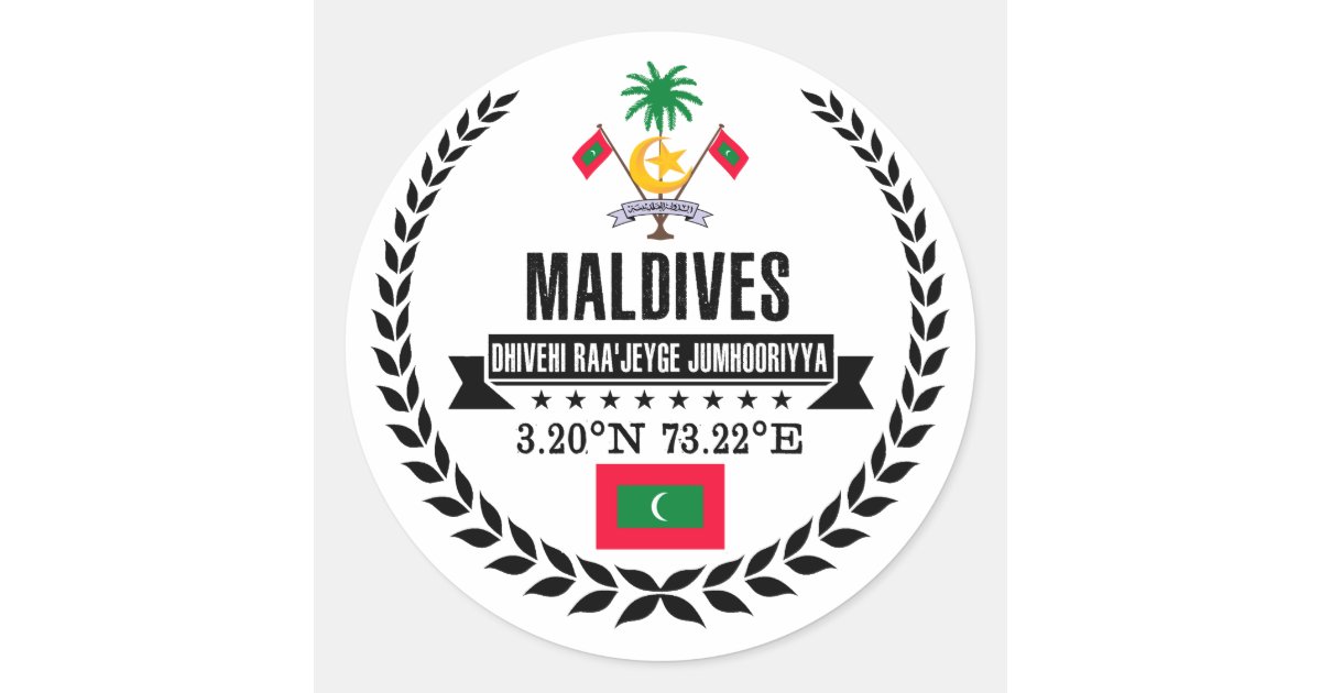 Maldives Classic Round Sticker | Zazzle