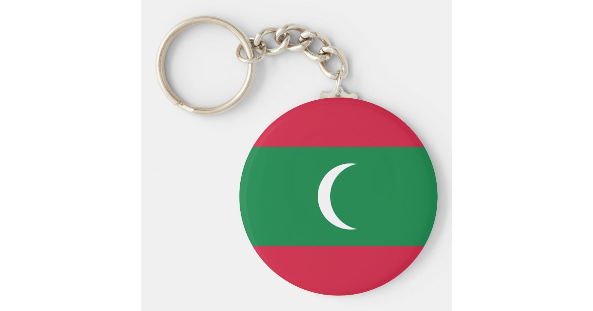 Maldives Flag Keychain | Zazzle