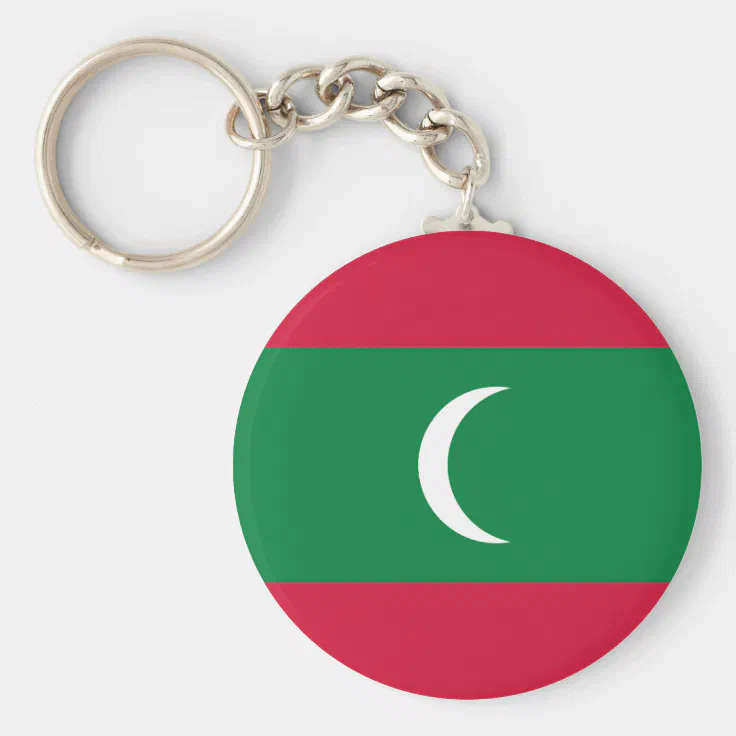 Maldives Flag Keychain | Zazzle