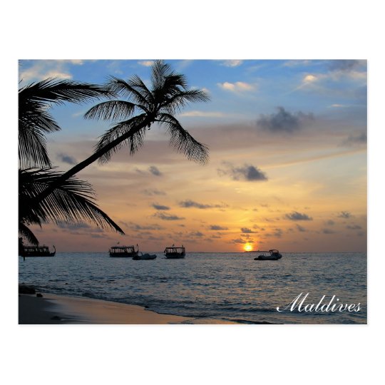Maldives - Kandoludu island at sunset postcard | Zazzle.com