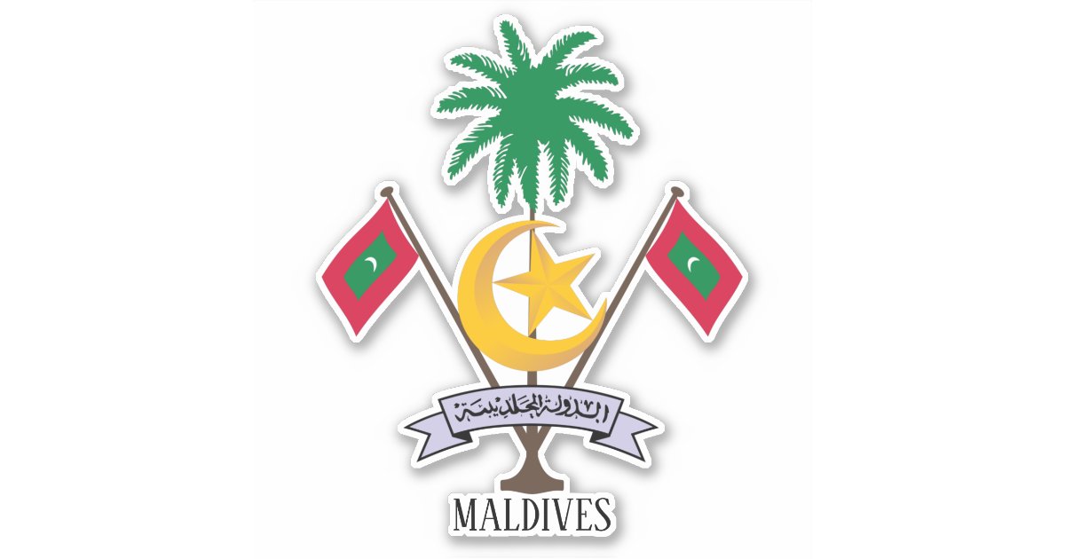 Maldives National Emblem Patriotic Sticker | Zazzle