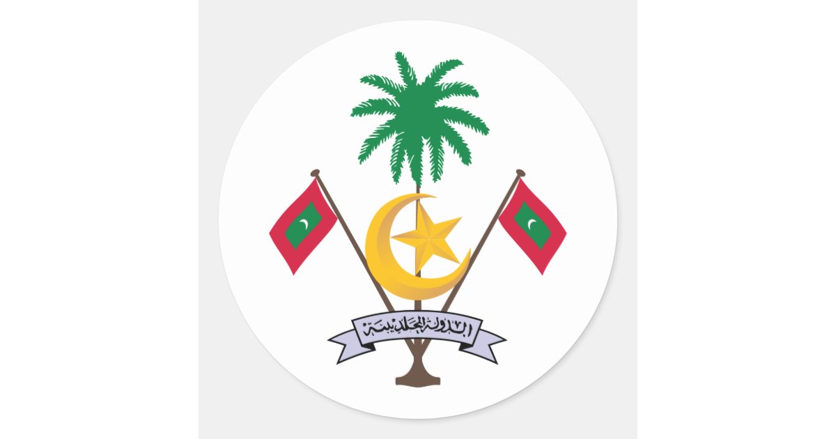 Maldivian Emblem, Maldives Classic Round Sticker | Zazzle