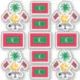 Maldivian national symbols /coat of arms and flag sticker | Zazzle