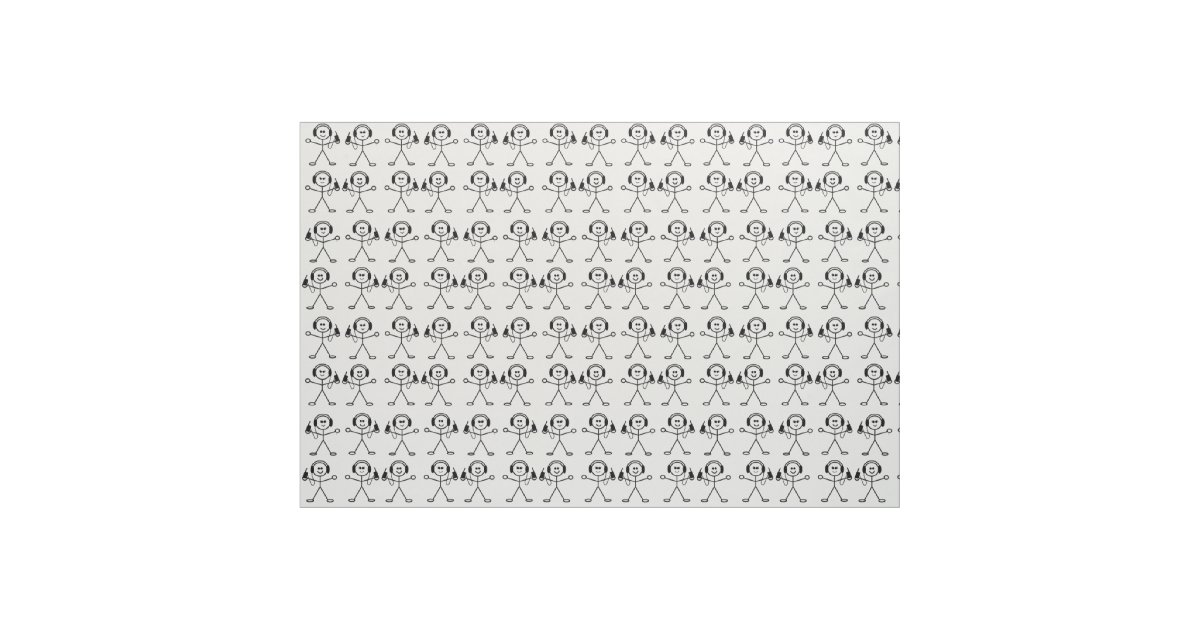 Male and Female Ham Radio Stick Figures Fabric | Zazzle