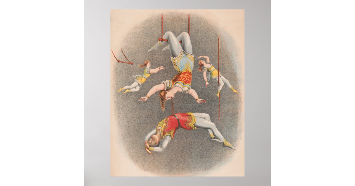Male And Female Trapeze Performers Poster | Zazzle