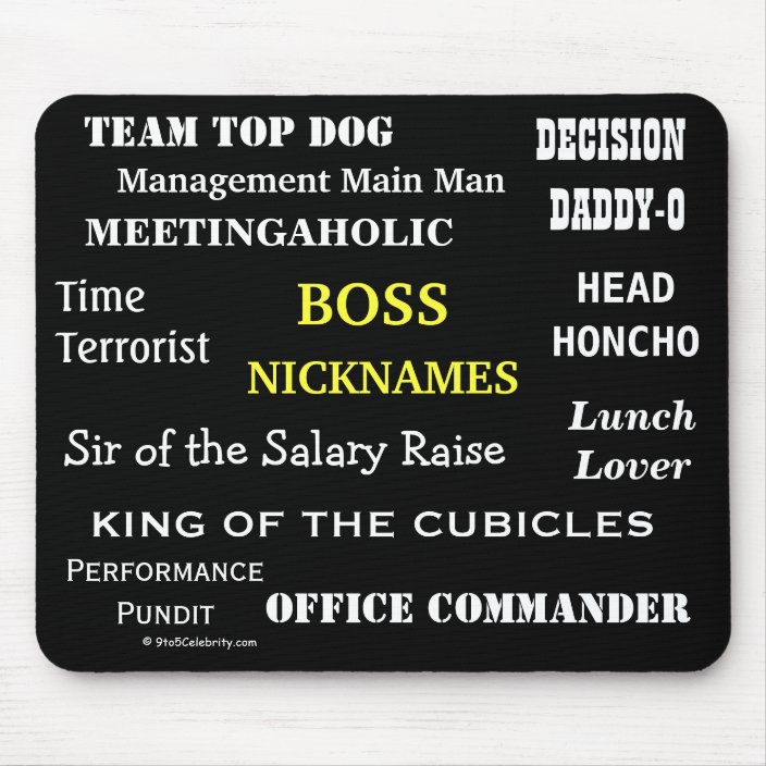 MALE BOSS Nicknames | Cruel Funny Job Titles Joke Mouse Pad | Zazzle.com