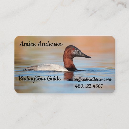 Male Canvasback Duck Business Card | Zazzle.com