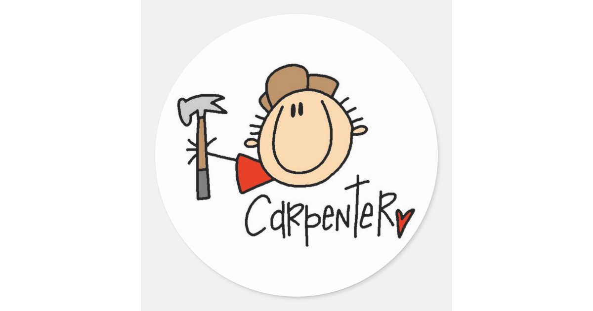 Male Carpenter Stickers | Zazzle