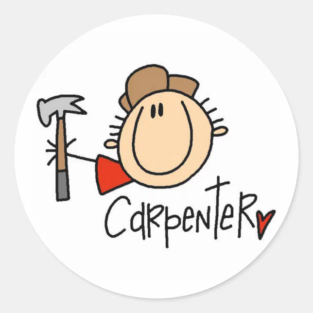 Male Carpenter Stickers | Zazzle