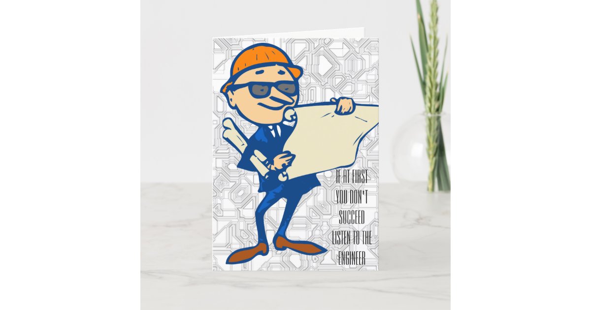Male Engineer Birthday Card | Zazzle