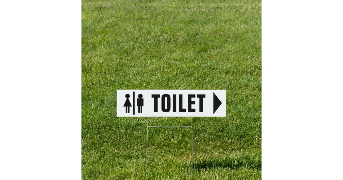 Male female arrow toilet direction restroom sign | Zazzle