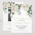 Male Funeral Memorial Photo Elegant Floral Invitation | Zazzle