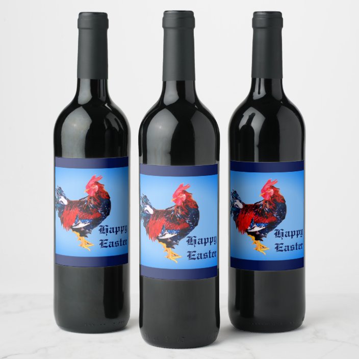 male gallinaceous ,rooster Personalized Wine Label | Zazzle.com