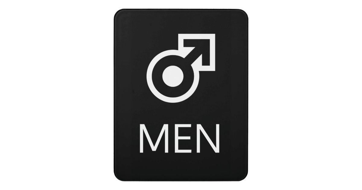 Male gender arrow symbol public WC men's toilet Door Sign | Zazzle