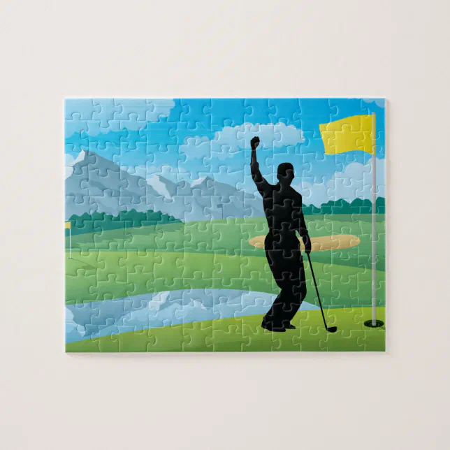 Male Golfer Design Jigsaw Puzzle | Zazzle
