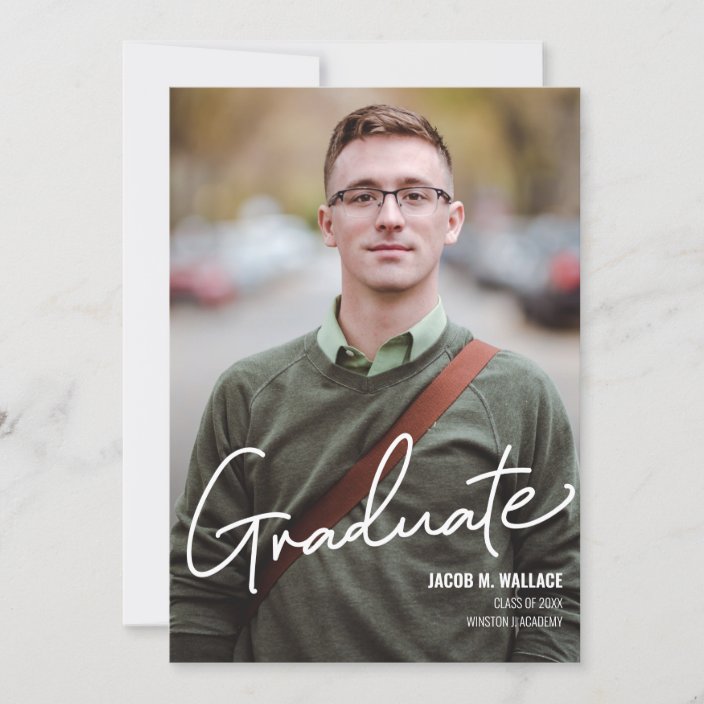 Male Graduate Photo Custom Party Invitation | Zazzle.com