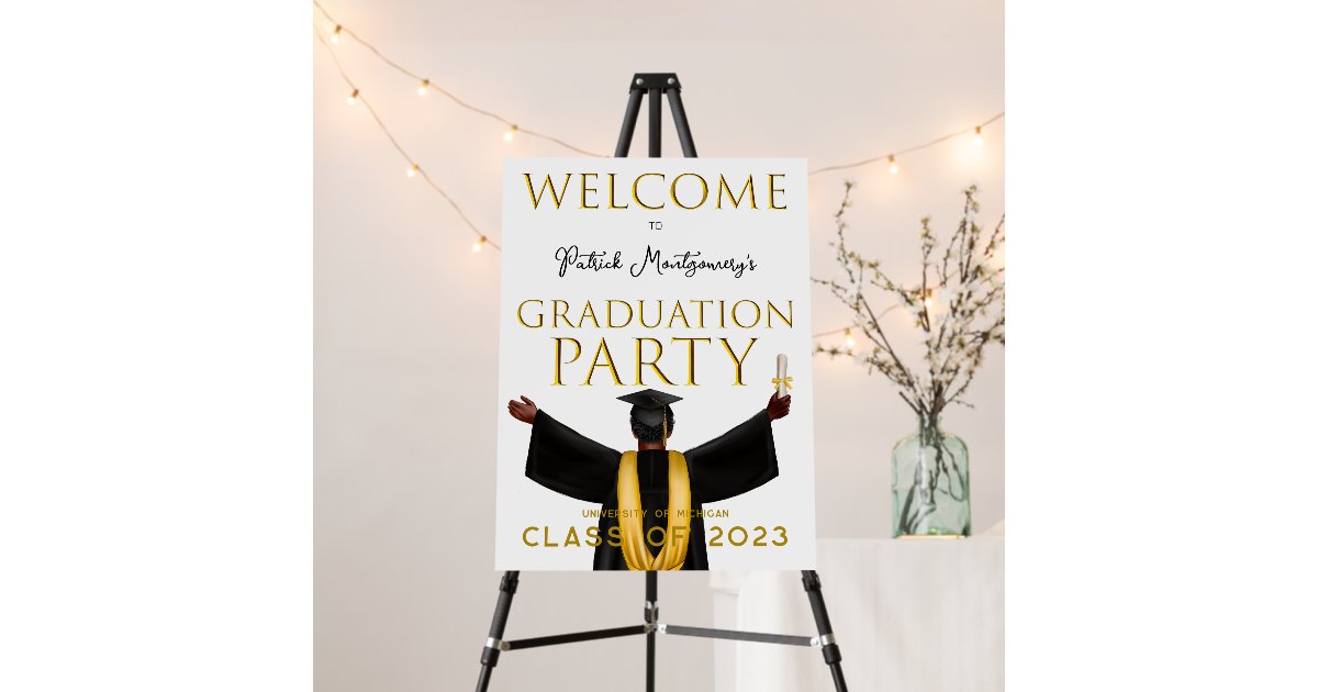Male Graduation Party Welcome Sign | Zazzle