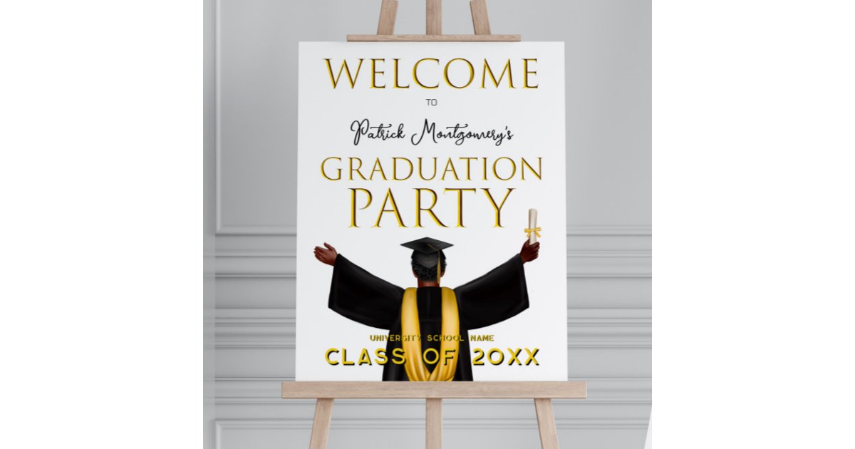 Male Graduation Party Welcome Sign | Zazzle